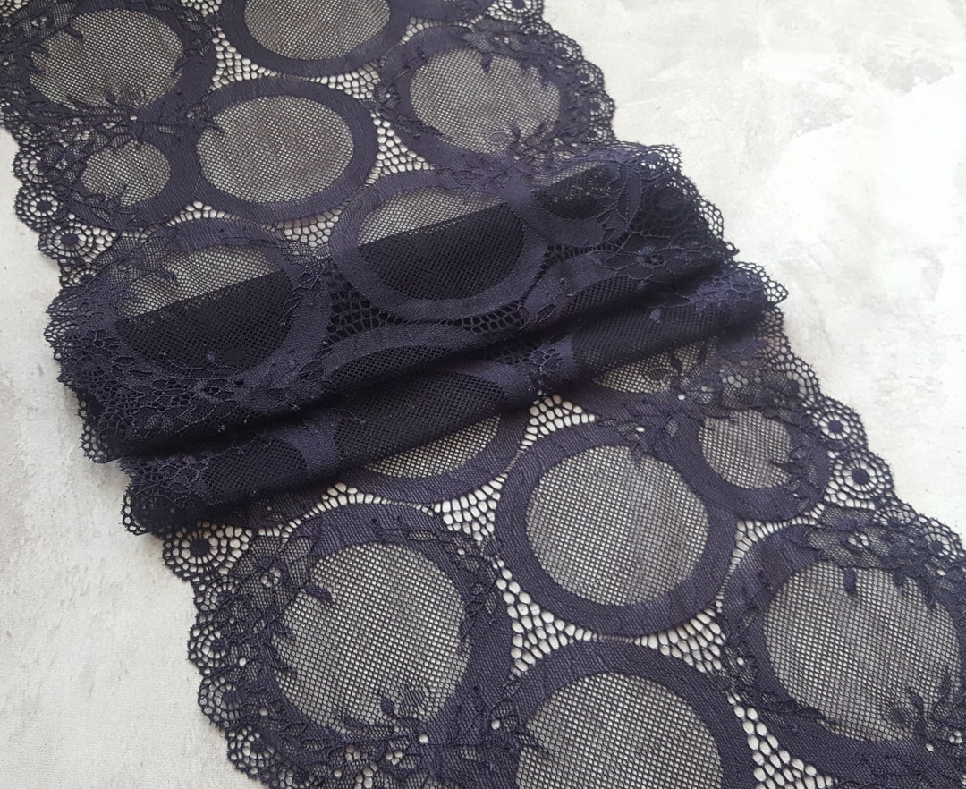 Dark Purple Stretch Lace Trim, Scallop Edge Lace Lingerie Sewing, Width ...