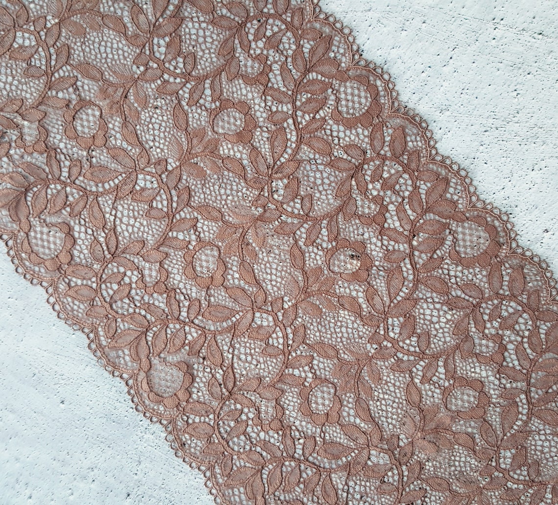 Brown Corded Stretch Lace Trim Elastic Wide Lace Fabric - Etsy