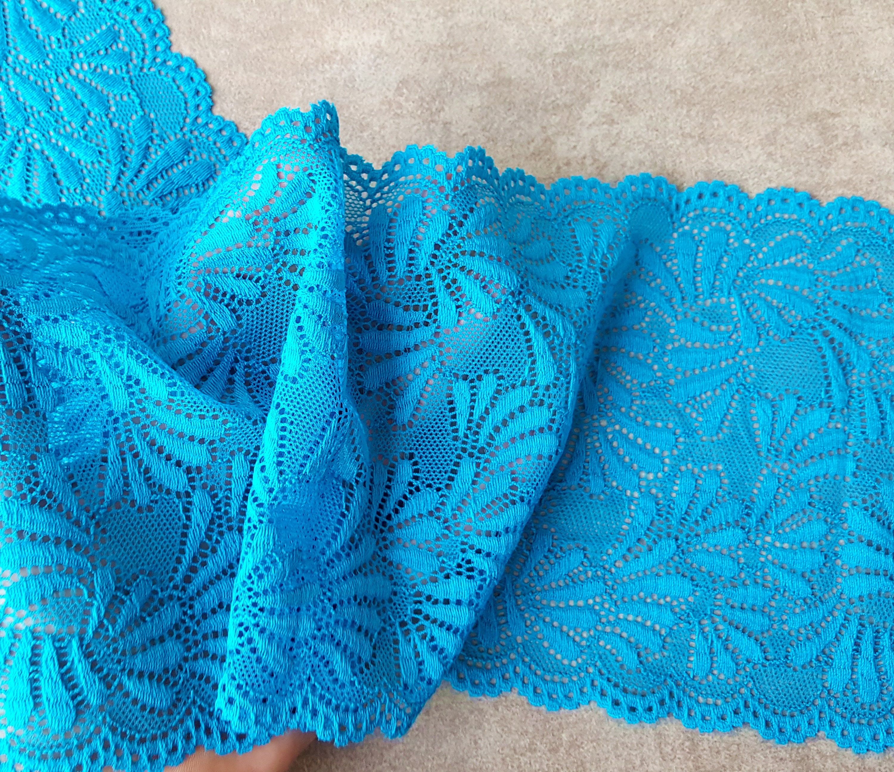 Dark Cyan Stretch Lace Trim Bra Making Lingerie Lace Wide | Etsy