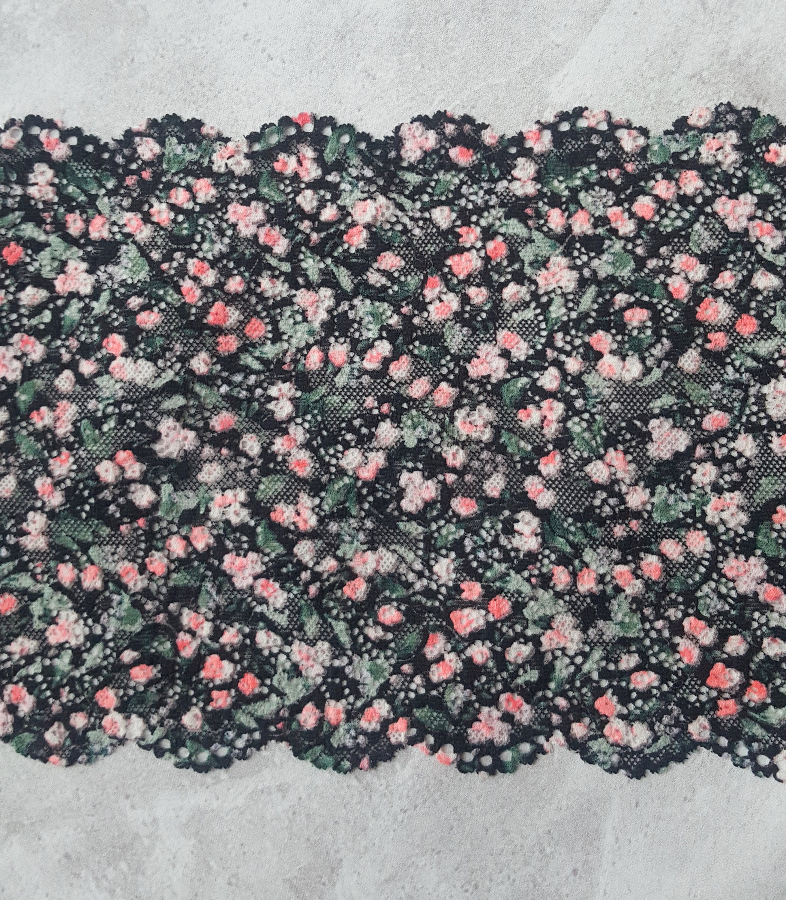 Mini Flowers Print Lace Trim Colorful Stretch Lace Fabric - Etsy