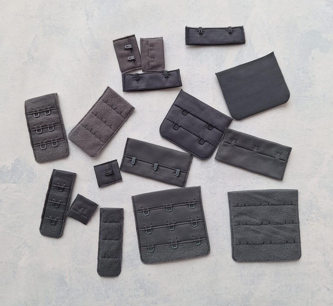 3x3 Gray Bra Making Hook Eye Closures, 3x2 Bra Adjustable Fastener ...