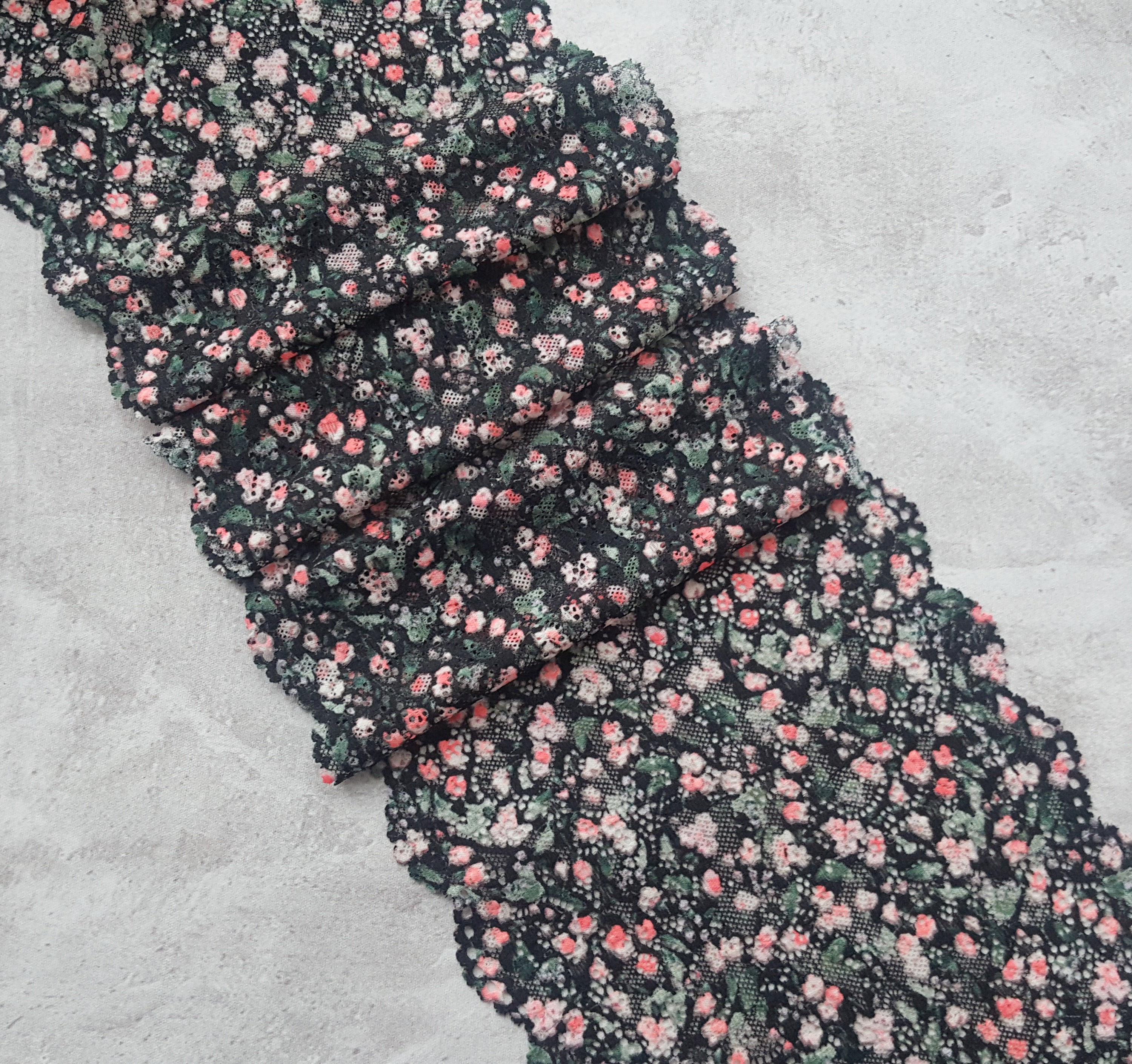 Mini Flowers Print Lace Trim Colorful Stretch Lace Fabric - Etsy