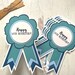 Happy Work Anniversary Ribbons (6 Pack) - Blue & Teal Work Award - Size ...
