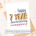Happy 7 Year Anniversary - Work Anniversary Card - Instant Download PDF ...