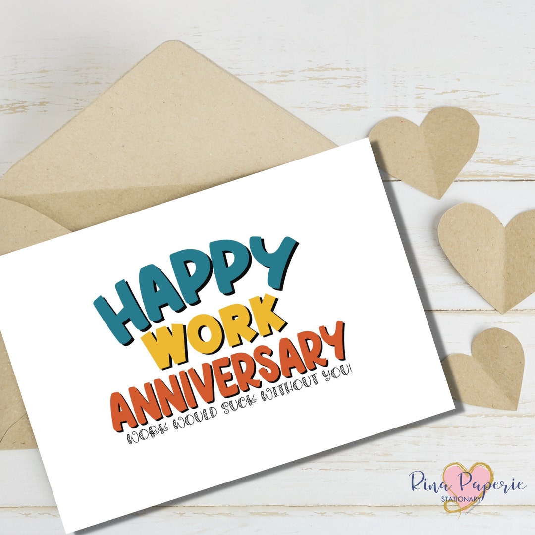 Happy Work Anniversary Six Card Work Anniversary Cards - Etsy