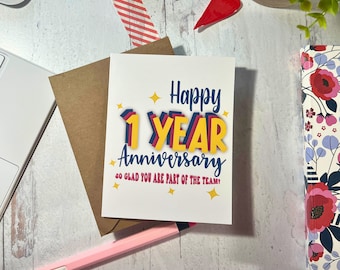 Work Anniversary Card: Gold Star Employee Appreciation - Etsy