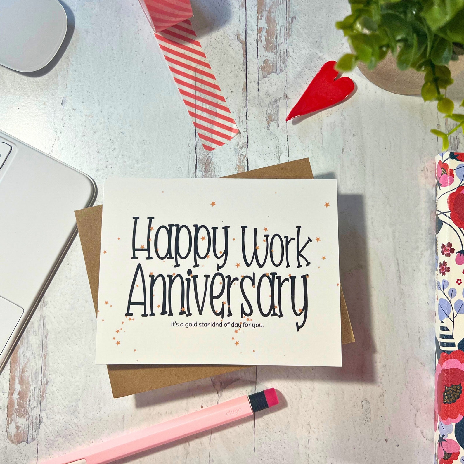 Work Anniversary Card: Gold Star Employee Appreciation - Etsy