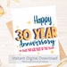 Happy 30 Year Anniversary - Work Anniversary Card - Instant Download ...