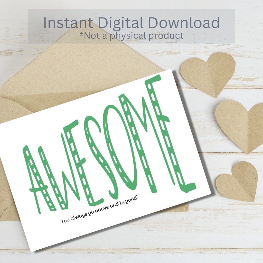 Awesome - Employee Recognition - Work Cards - Employee Thank You ...