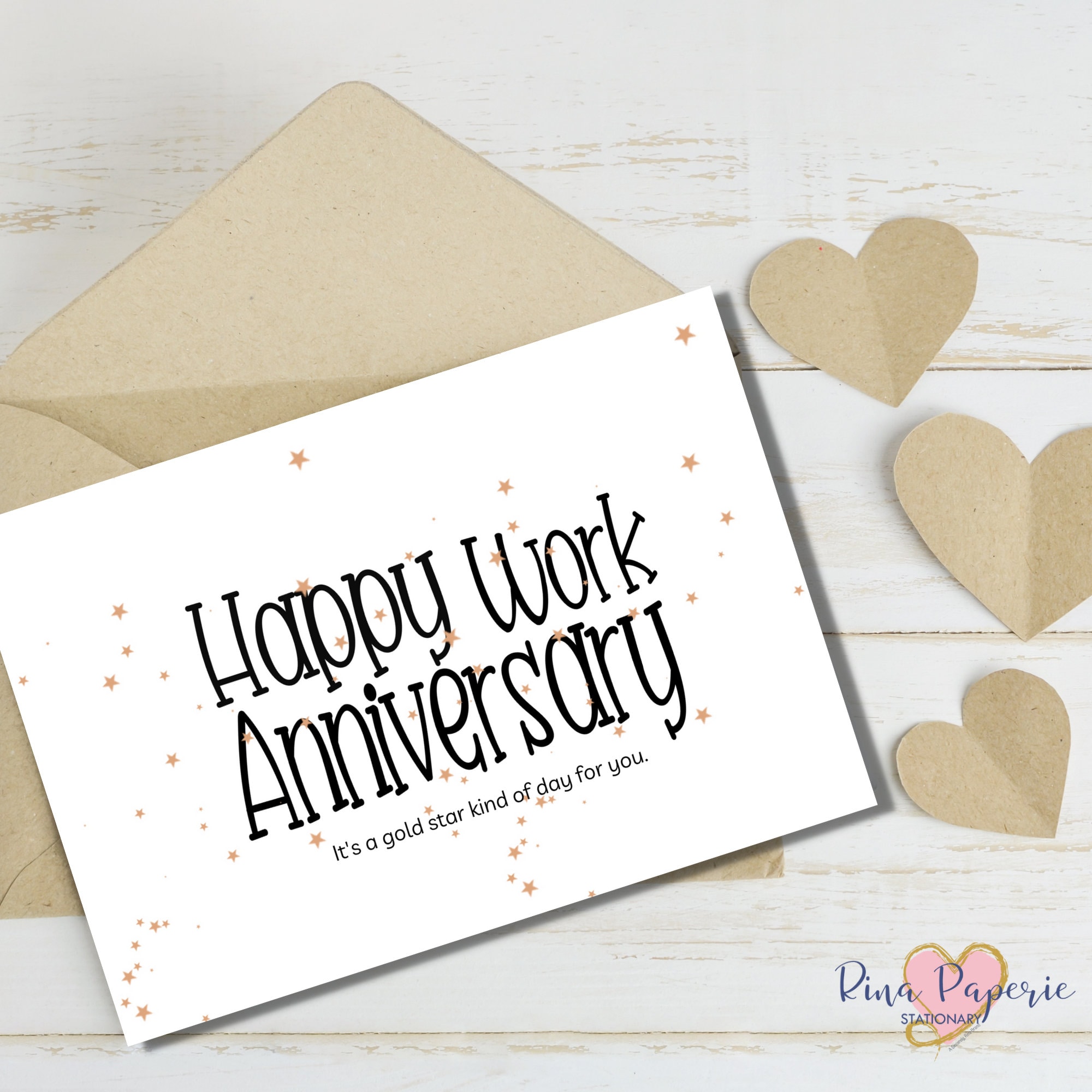 Happy Work Anniversary It's a Gold Star Kind of Day for - Etsy UK