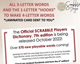 Scrabble Cheat Sheet - Etsy