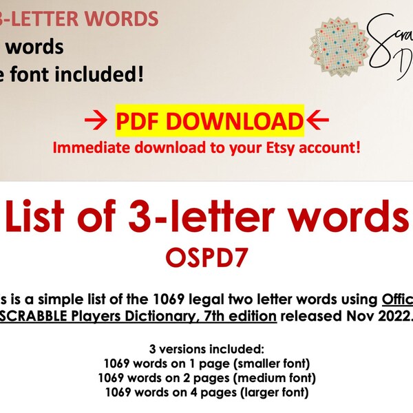 PDF Scrabble Word List Cheat Sheet: Acceptable 4 Letter Words List all ...