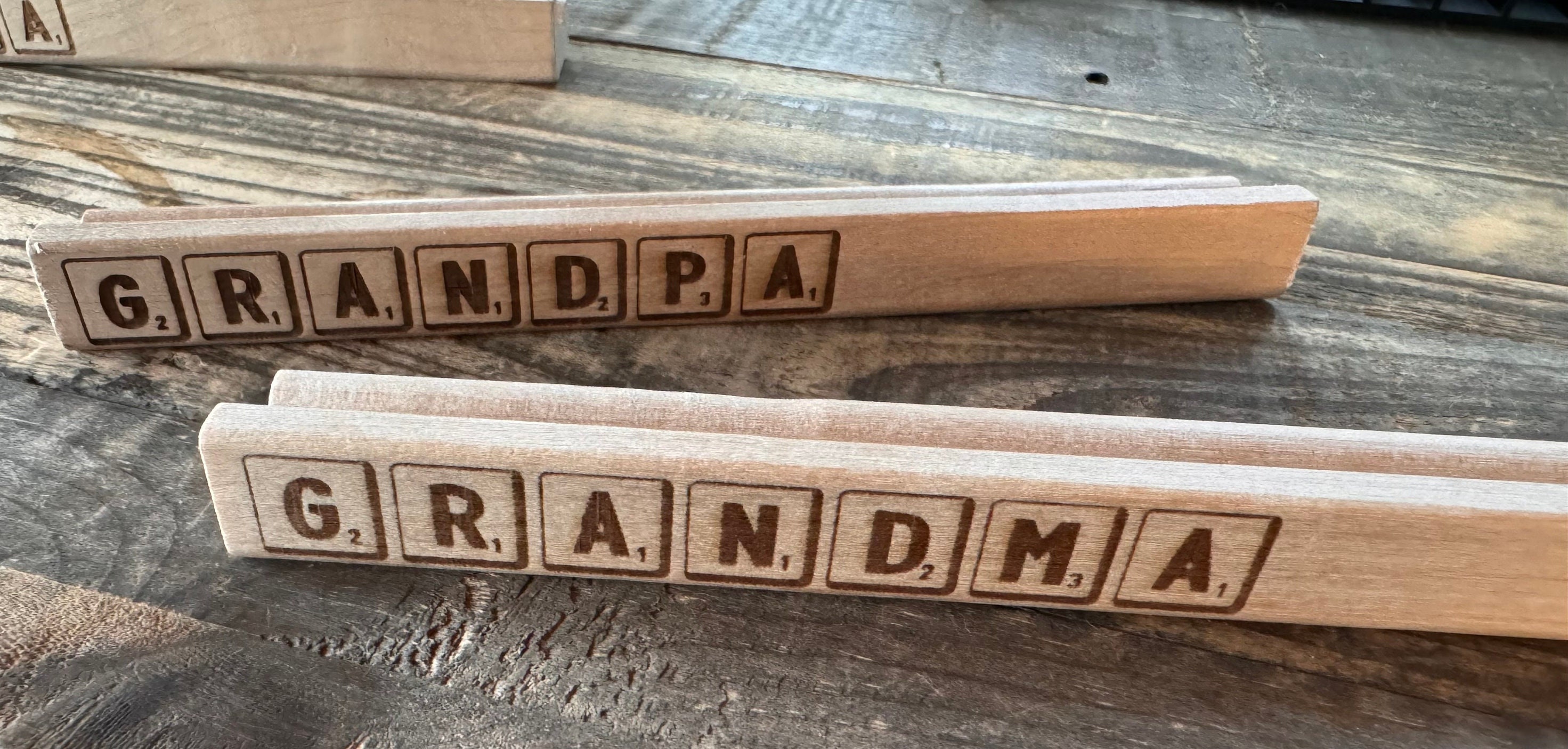 Personalized Scrabble Rack Tile Holder, Custom Name Laser Engraved Wood ...