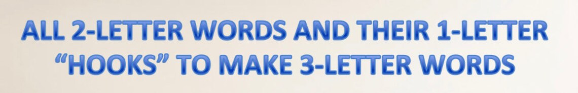 PDF Scrabble Word List Cheat Sheet: 2 Letters Words and Their hooks to Make 3 Letter Words - Etsy