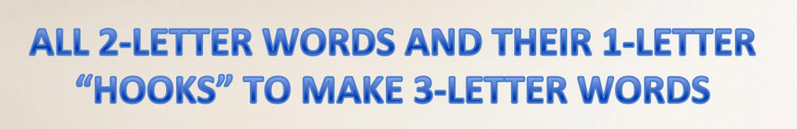 PDF Scrabble Word List Cheat Sheet: 2 Letters Words and Their "hooks" to Make 3 Letter Words - Etsy