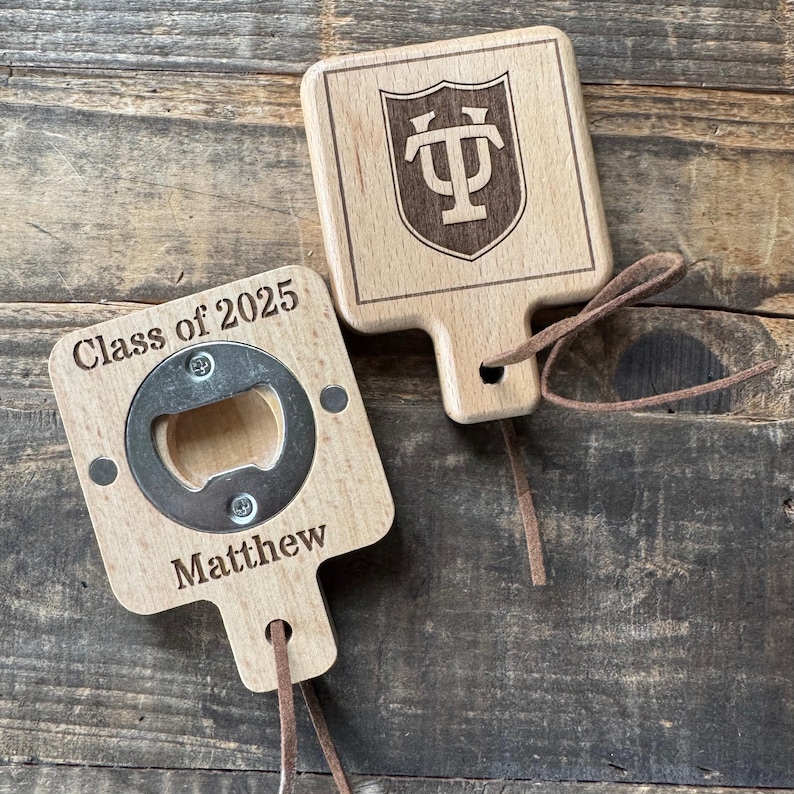 Custom Magnetic Bottle Opener Wood. University or College. Graduation ...
