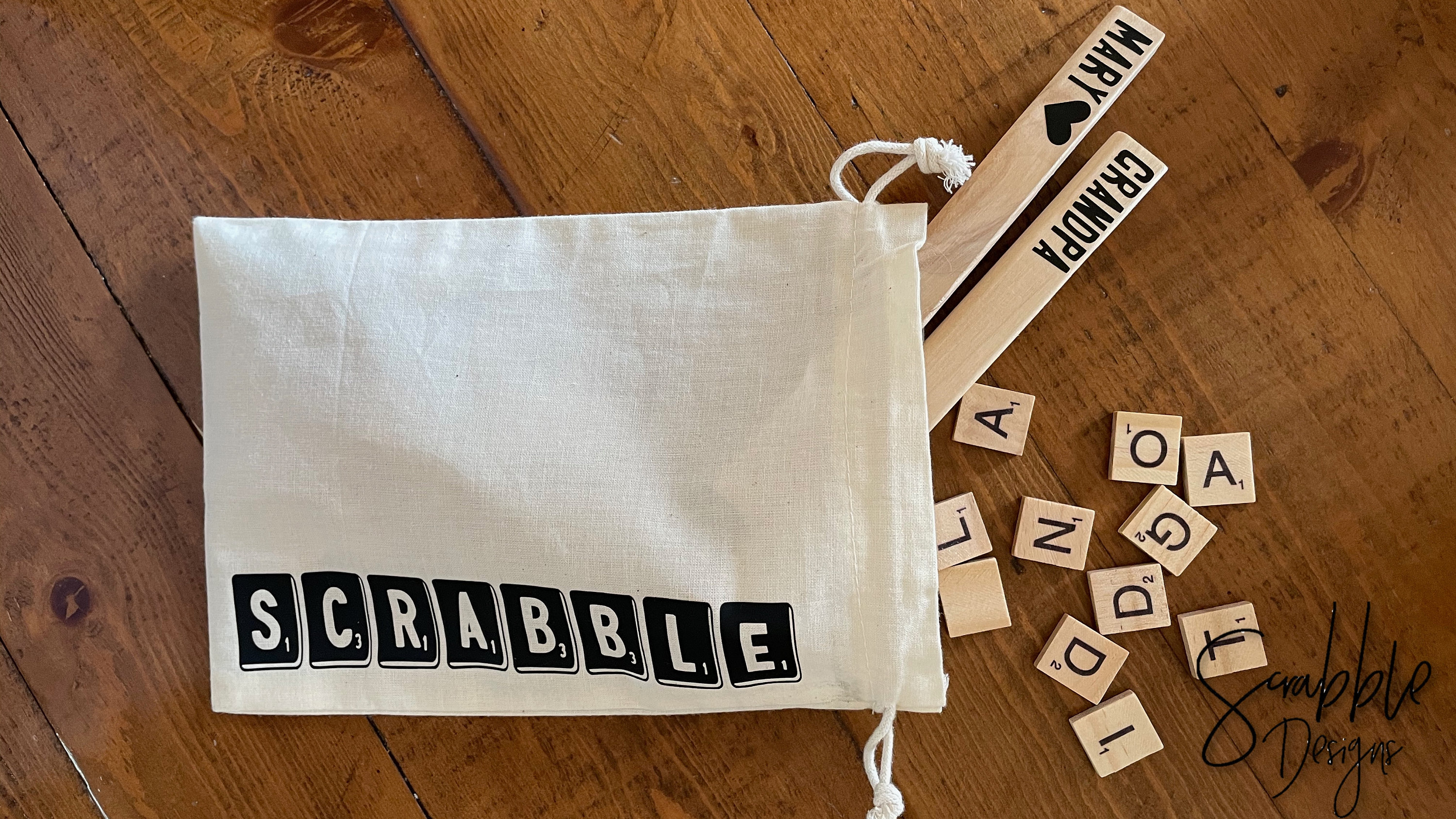 A Scrabble Tiles Bag Drawstring Bag to Hold Your Scrabble - Etsy
