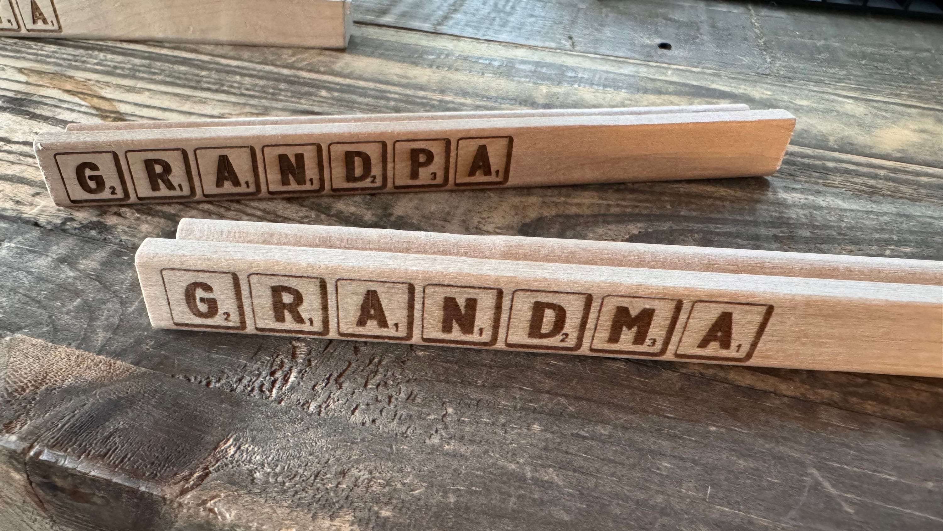 Laser Engraved Custom Scrabble Letter Holder Rack With Your Name or Phrase Great Gift Christmas ...