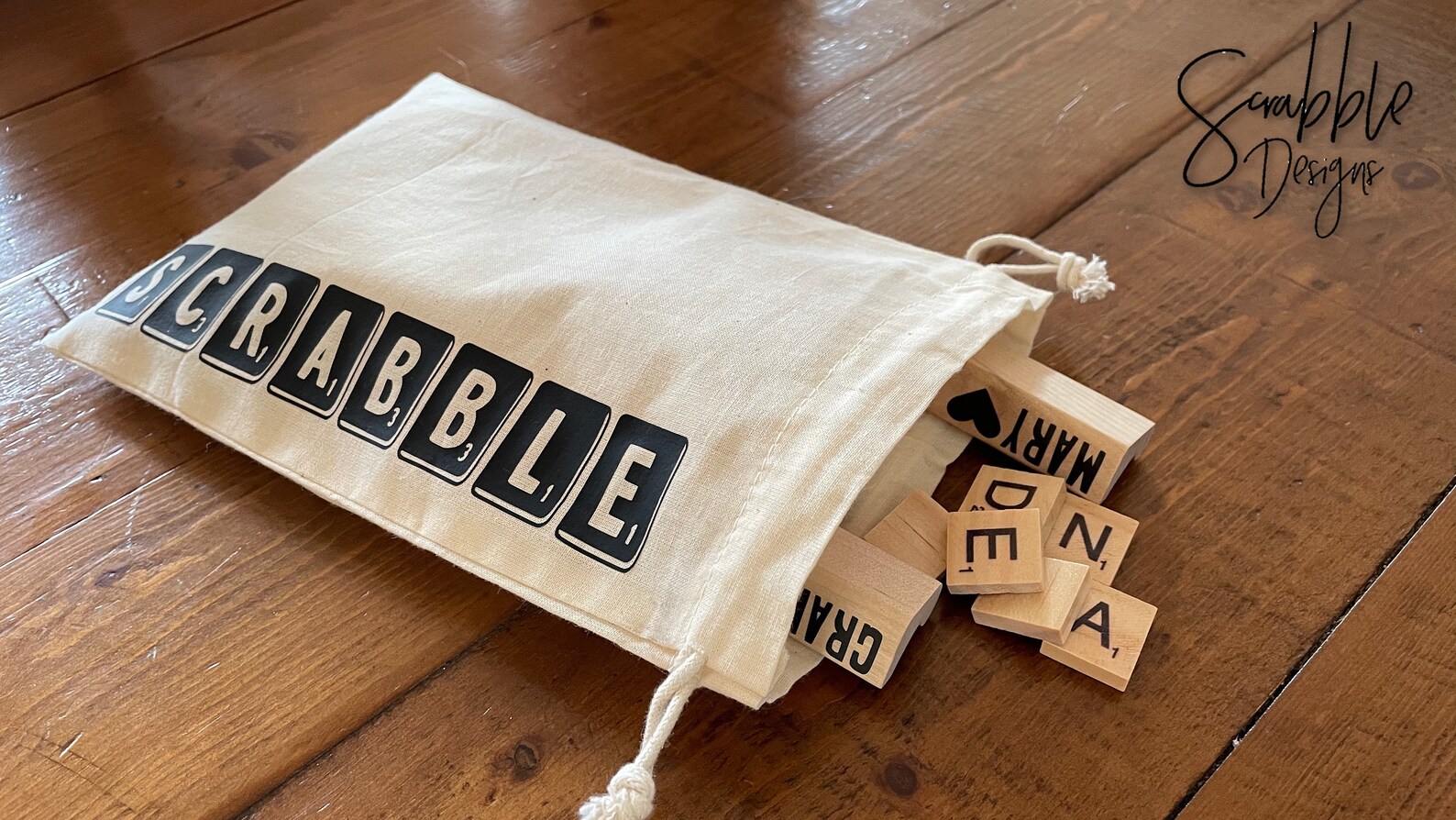 A Scrabble Tiles Bag! Drawstring Bag to Hold Your Scrabble Letters and ...