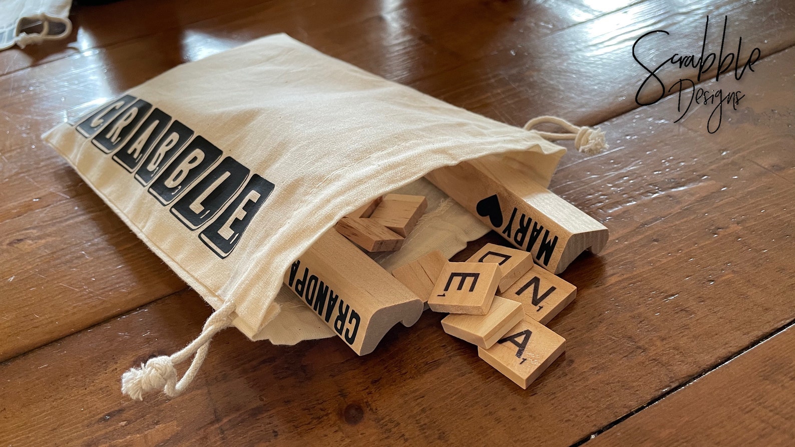A Scrabble Tiles Bag! Drawstring Bag to Hold Your Scrabble Letters and ...