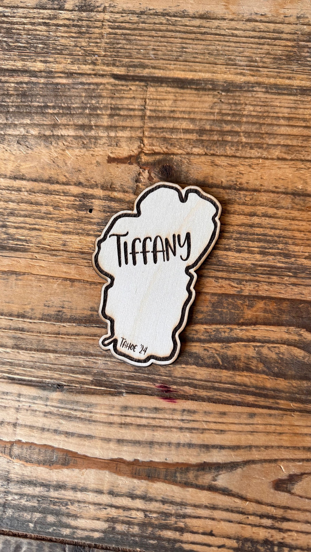 Custom Engraved Lake Tahoe Shaped Wedding Favor or Place Markers With ...