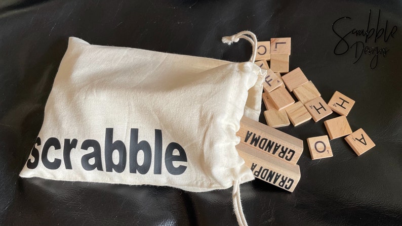 A Scrabble Tiles Bag! Drawstring Bag to Hold Your Scrabble Letters and ...