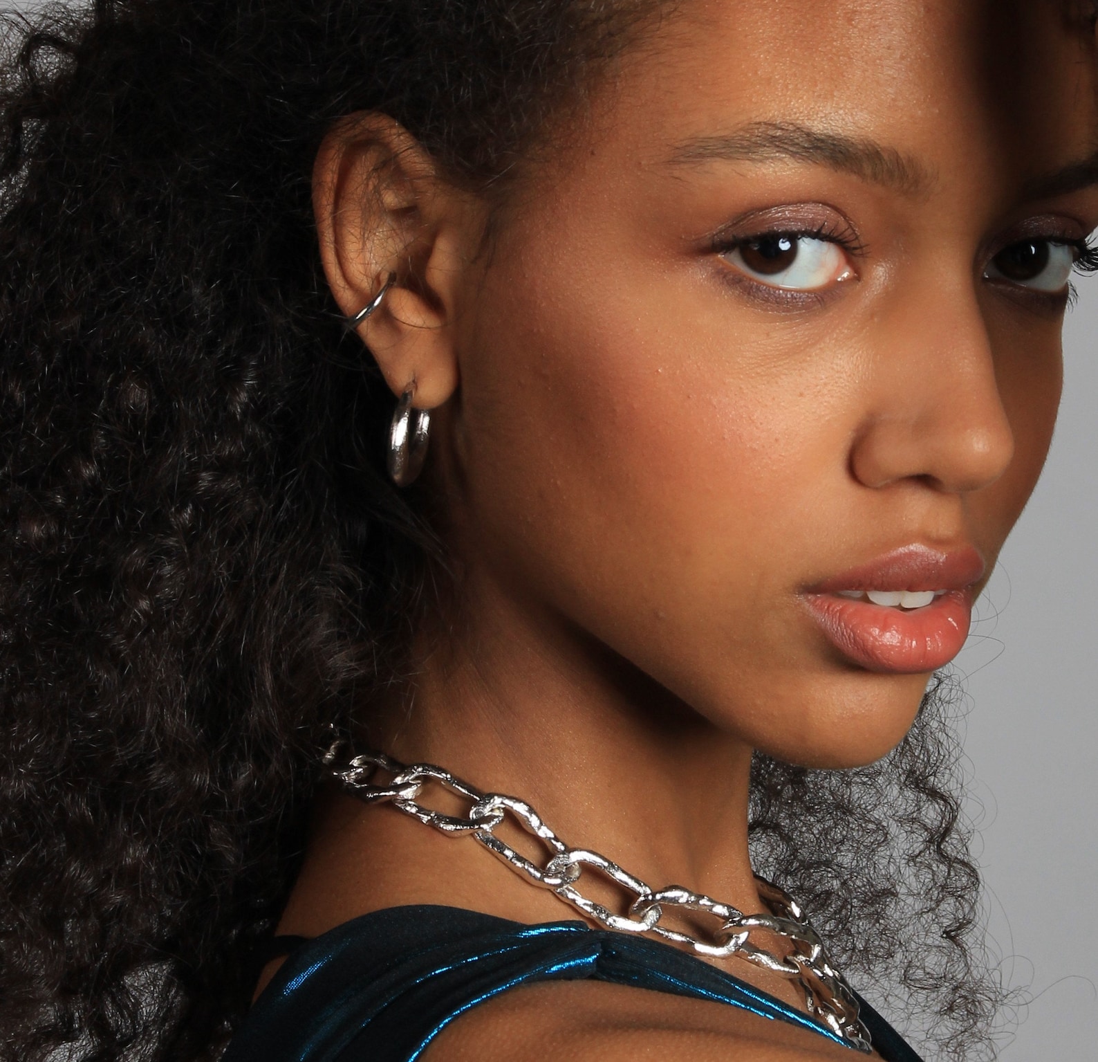 Silver Link Chain Necklace Big Chunky Curb Textured Thick Link ...