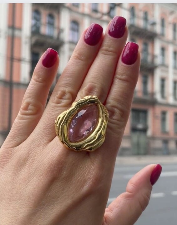 Big stone gold ring design store