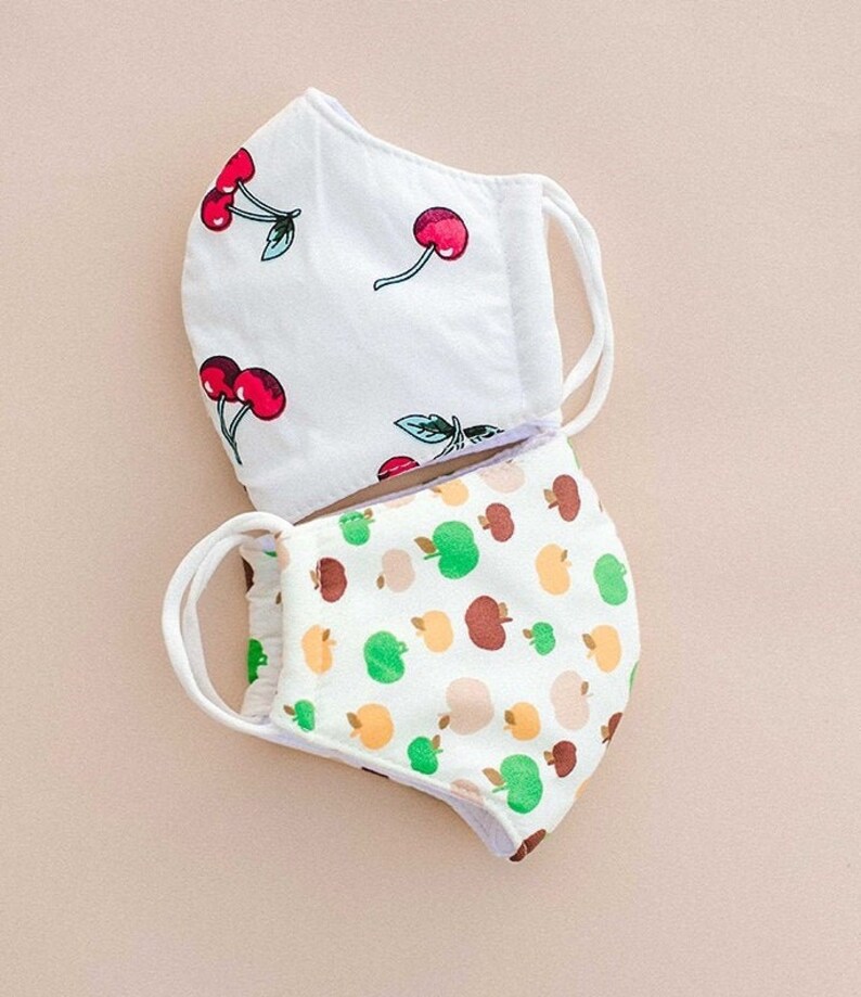 Cherry Face Mask Kids Face Mask Cherry Mask Apple Mask Kid | Etsy