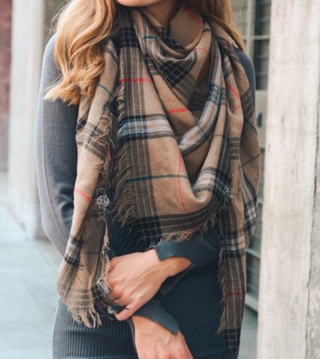 Autumn Scarf in Plaid Pattern - Etsy