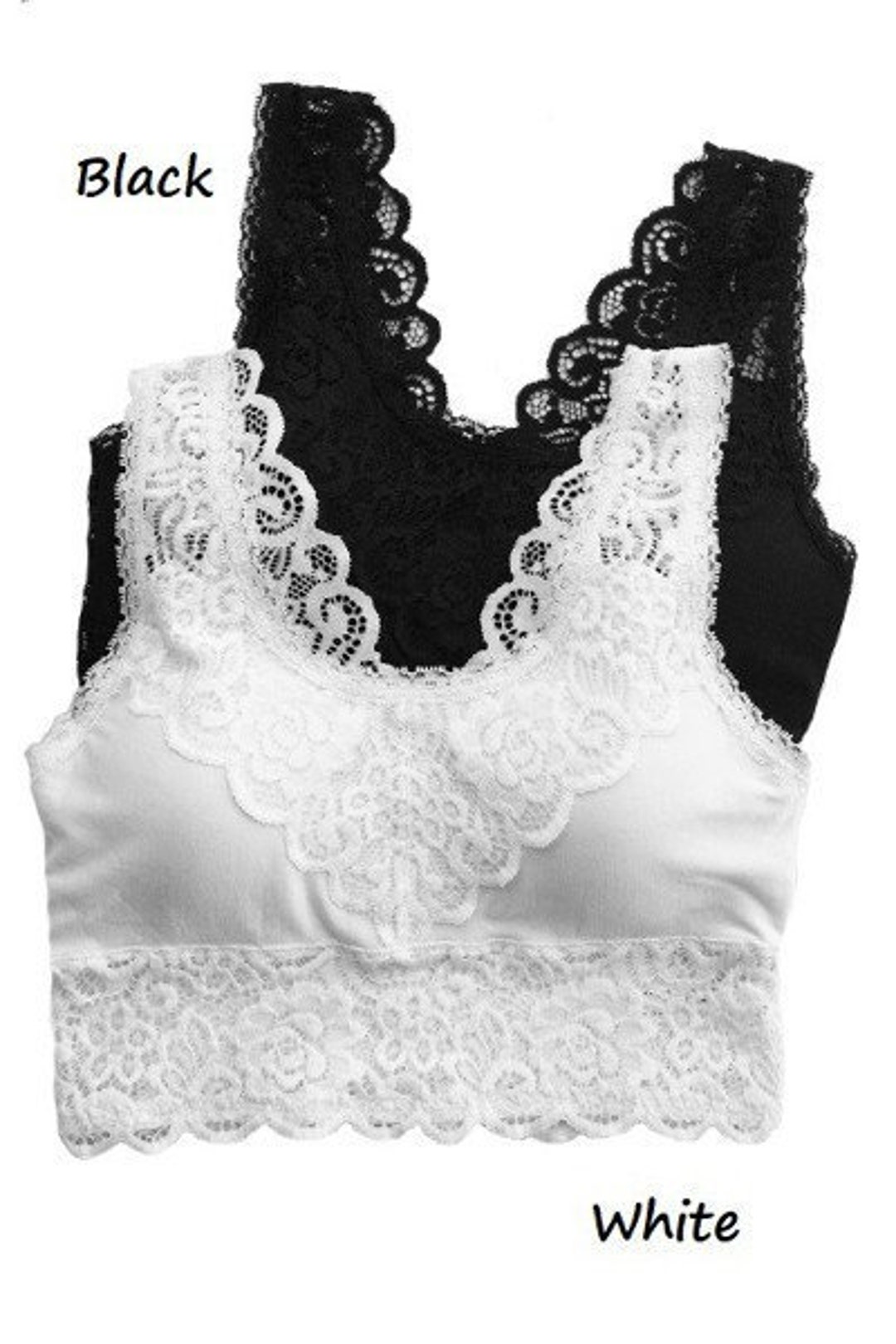 PLUS SIZE Bralettes for Women, Longline Silhouette, Bralette, Lace ...