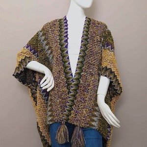 Magenta Pink Boho Knit Ruana for Women Bohemian Poncho Ruana - Etsy