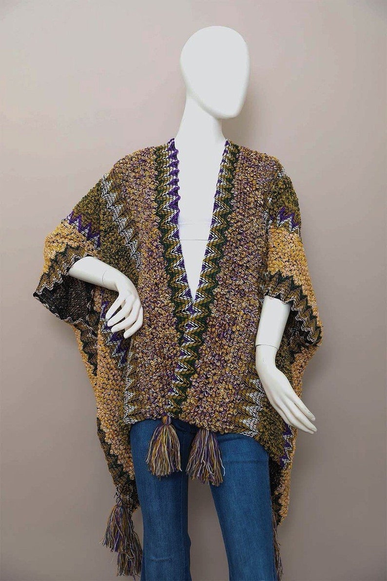 Magenta Pink Boho Knit Ruana for Women Bohemian Poncho Ruana - Etsy