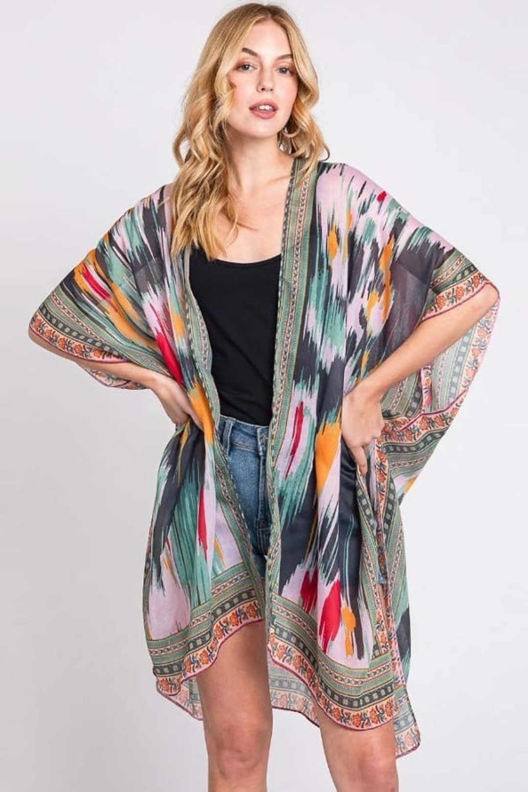 Women Sheer Kimonos, Beach Kimono, Kimono Jacket, Kimono Cardigan, Long ...