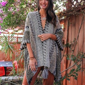 Magenta Pink Boho Knit Ruana for Women Bohemian Poncho Ruana - Etsy