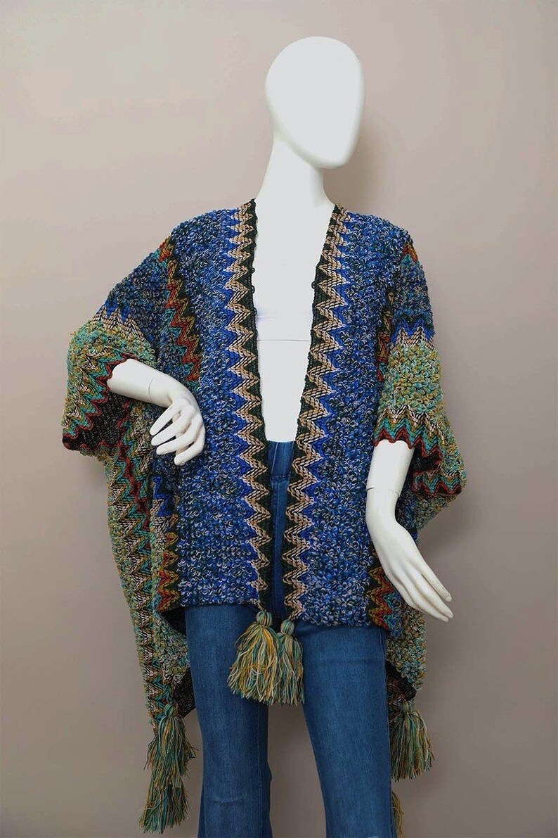 Magenta Pink Boho Knit Ruana for Women Bohemian Poncho Ruana - Etsy