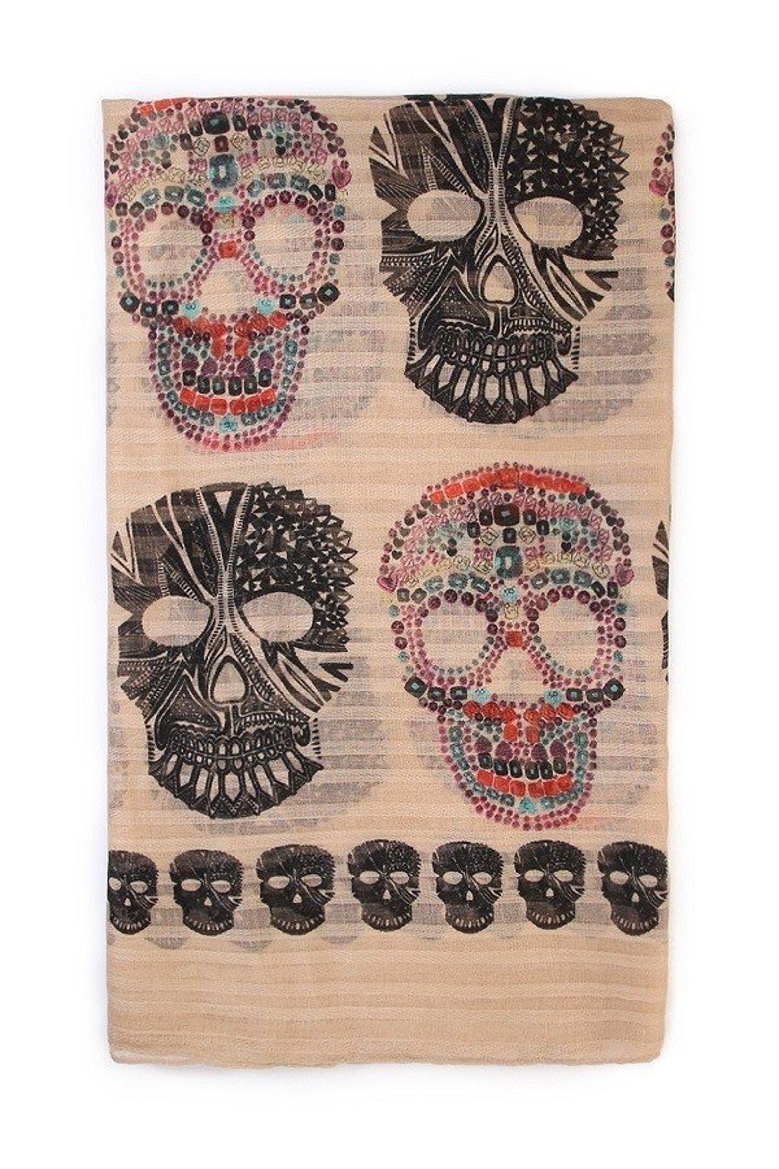 Ivory Skull Scarf - Etsy