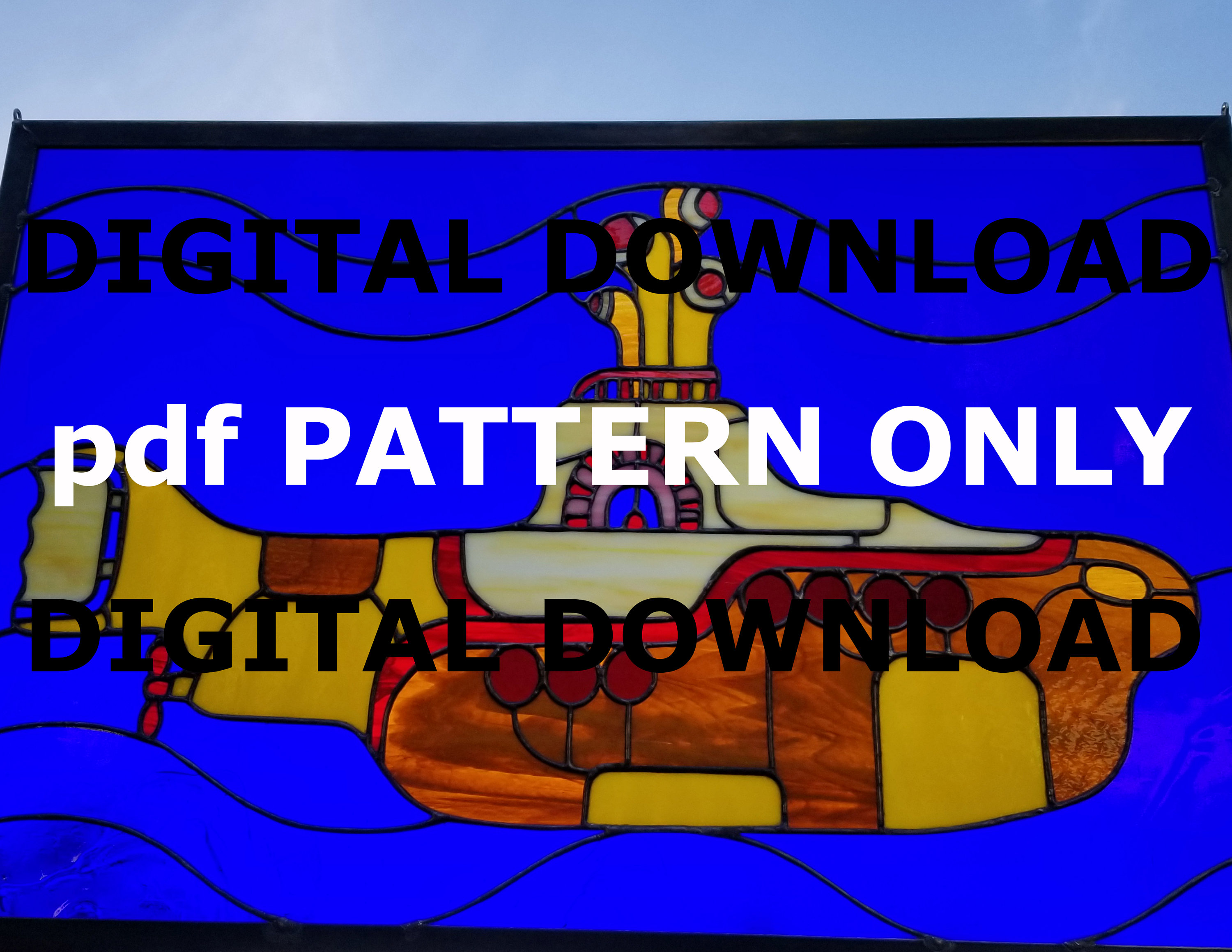 The Beatles Yellow Submarine Stained Glass Pattern Pdf Digital Download ...