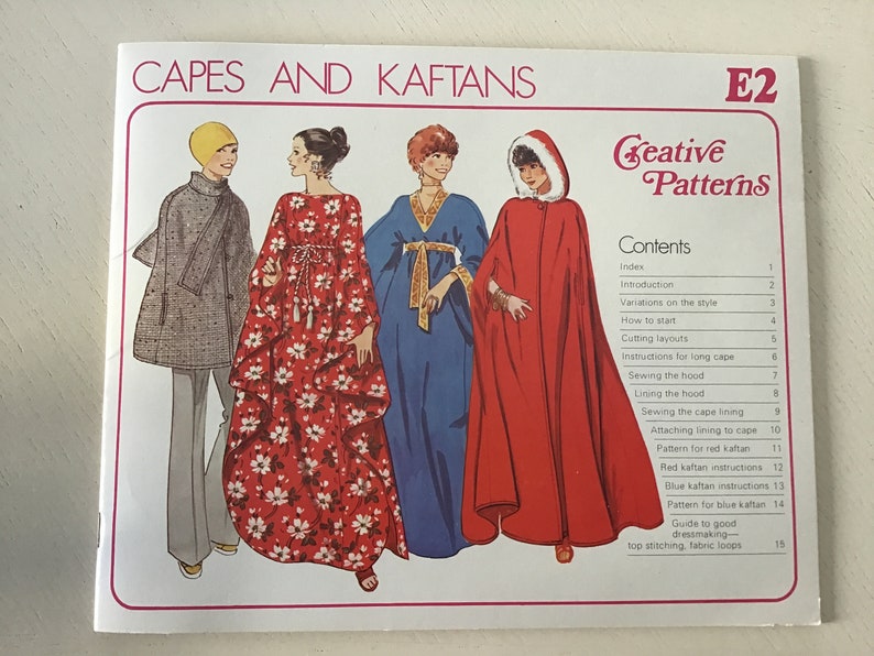 Creative Patterns E2 Capes and Kaftans Uncut 5 Sizes - Etsy Australia