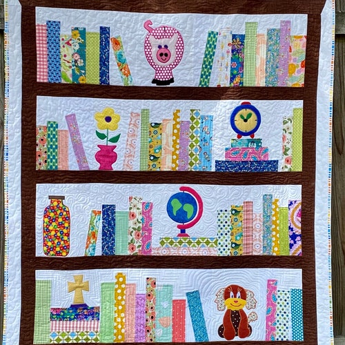 Bibliocat PRINTABLE PDF PATTERN A Whimsical Library Quilt - Etsy