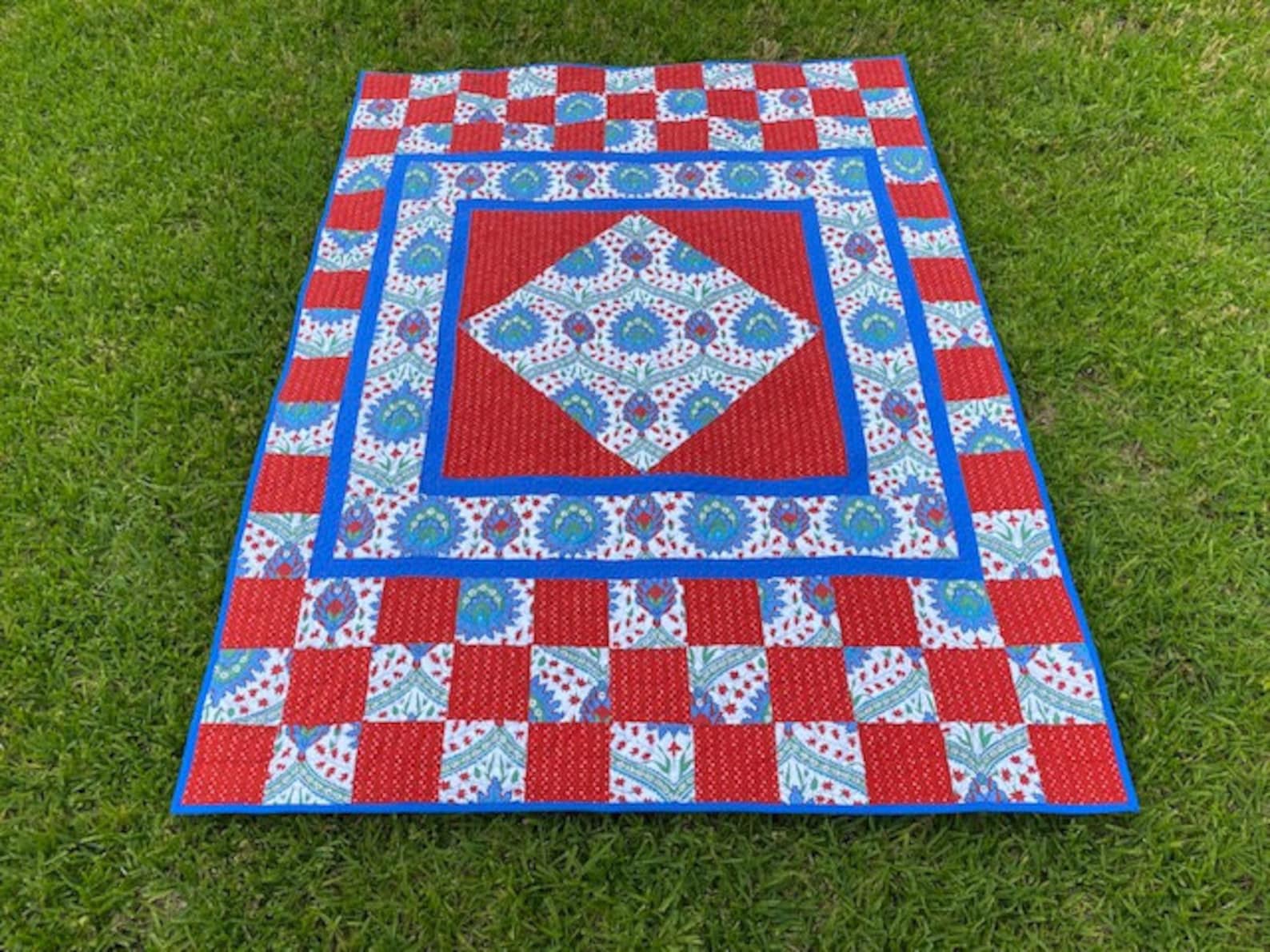 Amish Diamond Throw Quilt Pattern | Etsy