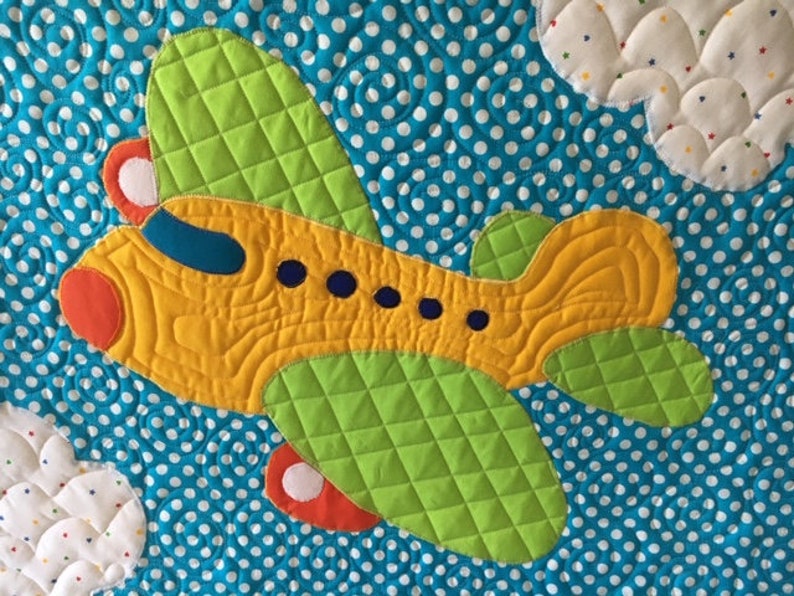 Airplane in Clouds Baby Quilt Pattern - Etsy Australia