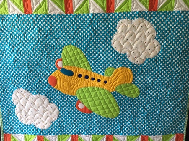 Airplane in Clouds Baby Quilt Pattern | Etsy