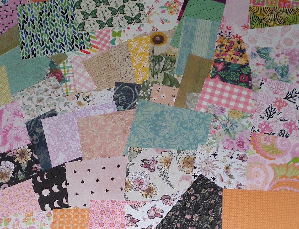 Lot of 60 Pcs of Cardstock/paper Random Mix, 6X6, Card/tag Making ...