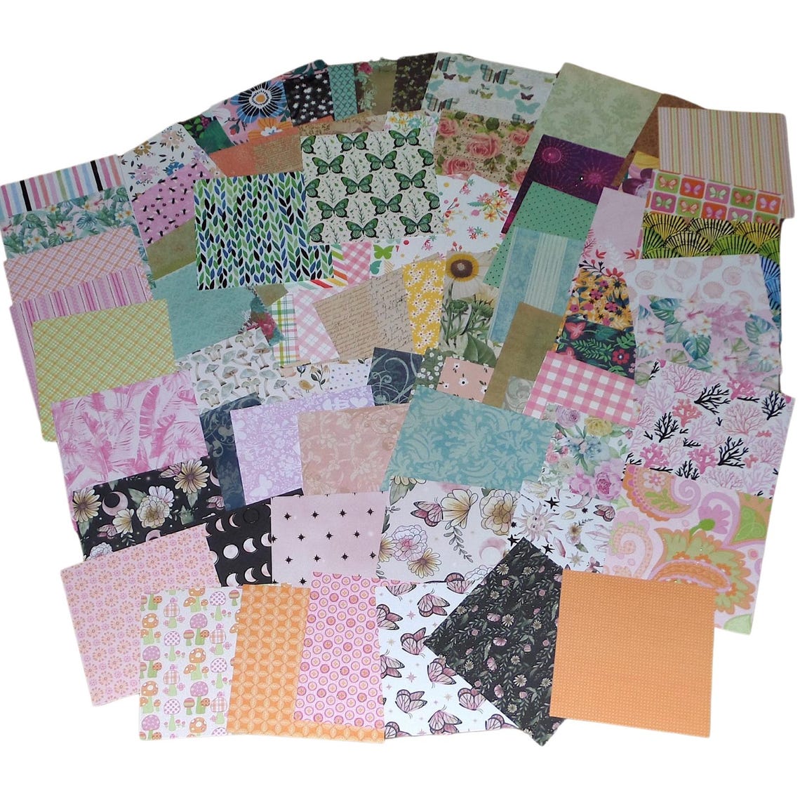 Lot of 60 Pcs of Cardstock/paper Random Mix, 6X6, Card/tag Making ...