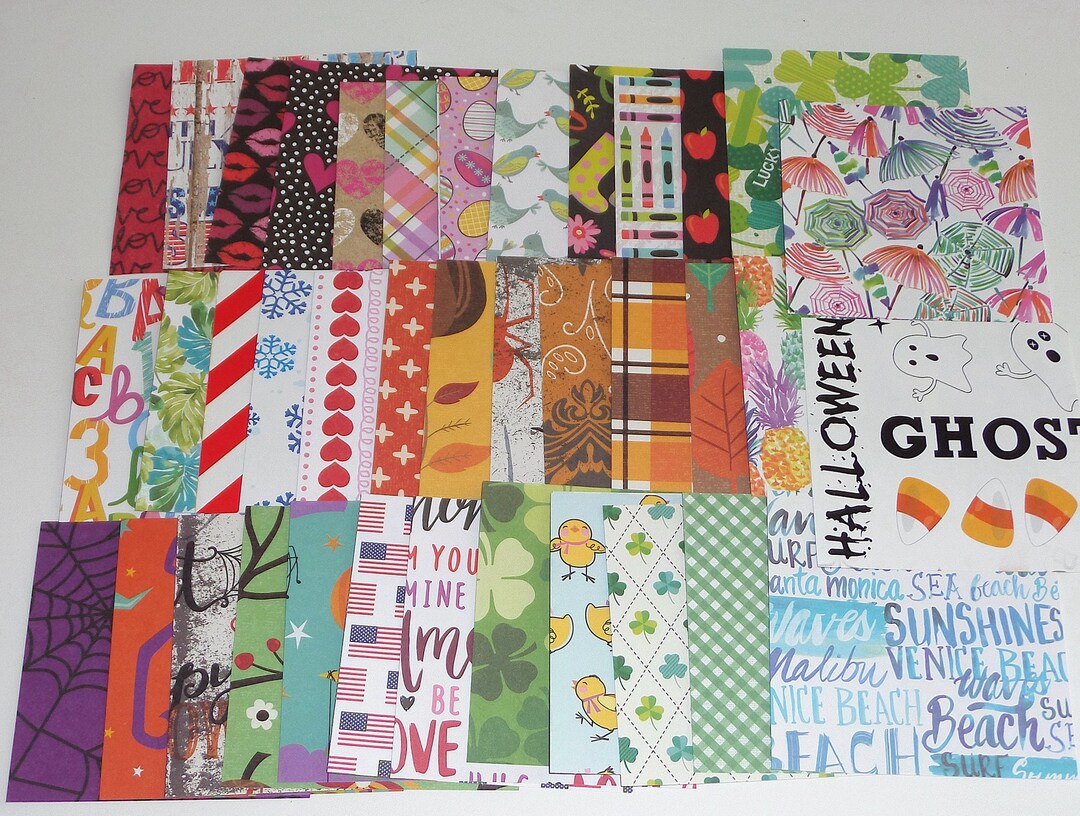 40 Pcs of Scrap Paper, Variety Pack, Holiday and Seasonal, Craft ...