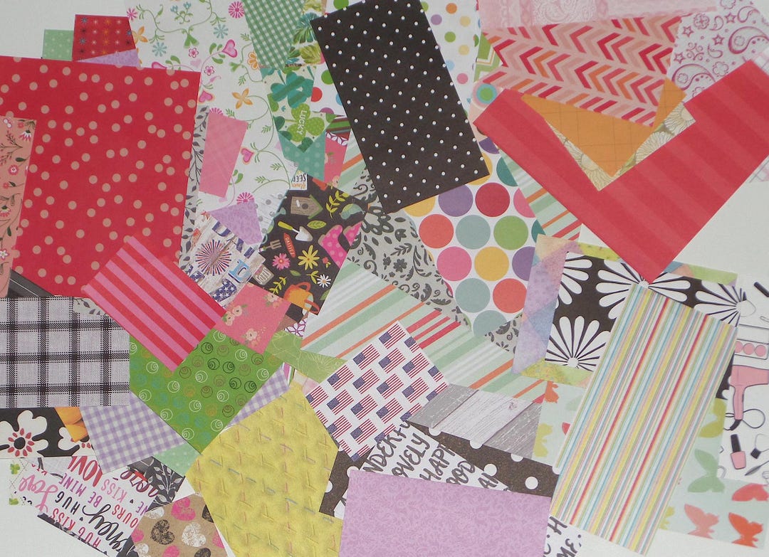 100 Pcs of Scrap Paper, Variety Pack, Random, Craft Supplies, Paper ...