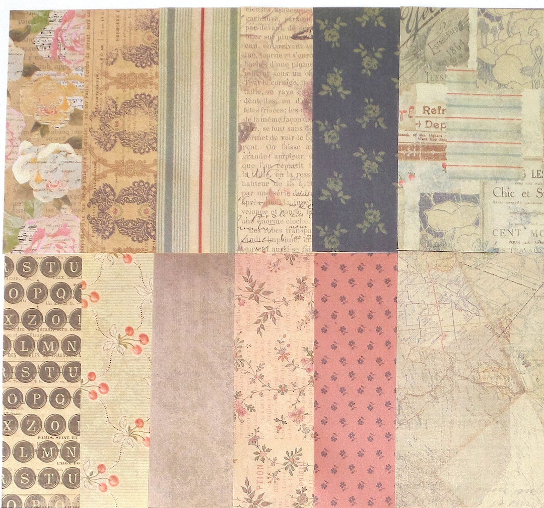 12 Pcs of 6X6 PAPER Scrapbooking Journaling Ephemera - Etsy