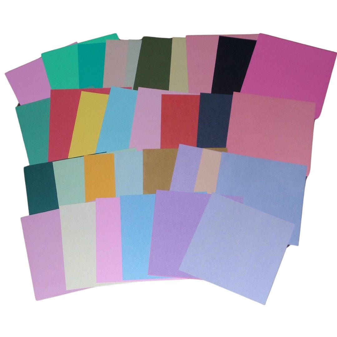 Lot of 50 Pcs of Solid Cardstock Random Mix, 6X6 & 5.5X5.5 Card/tag ...