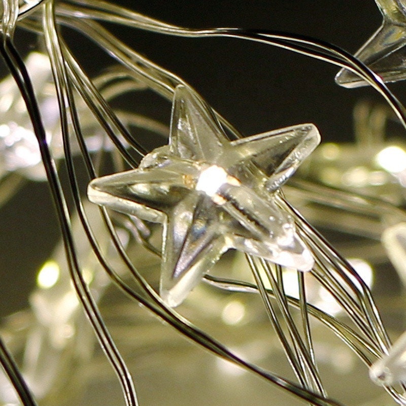 Star LED Fairy Lights: Battery Operated Warm White Garland, Christmas ...
